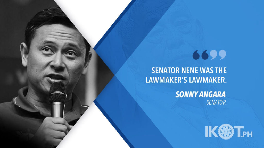 SENATORS MOURN PASSING OF NENE PIMENTEL — IKOT.PH