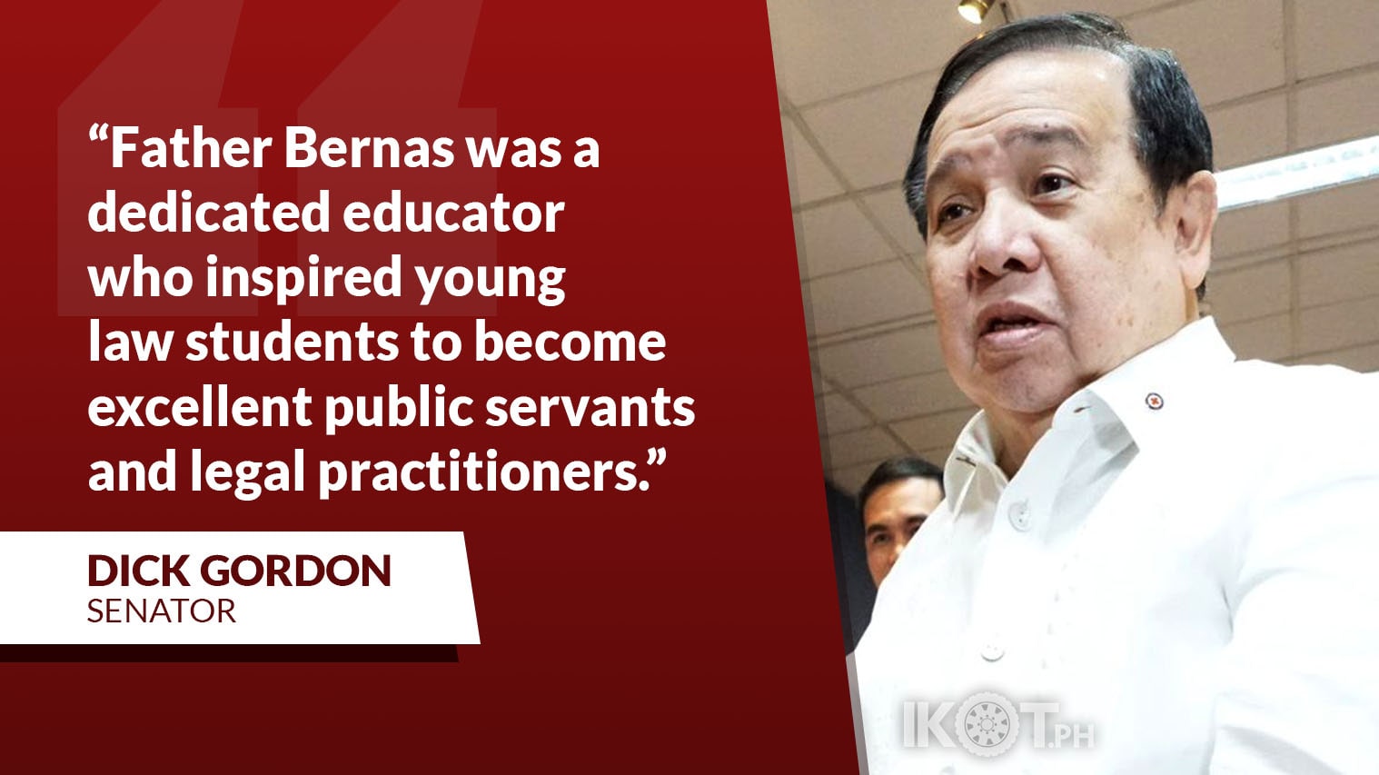 SENATE HONORS LATE FR. JOAQUIN BERNAS, SJ — IKOT.PH