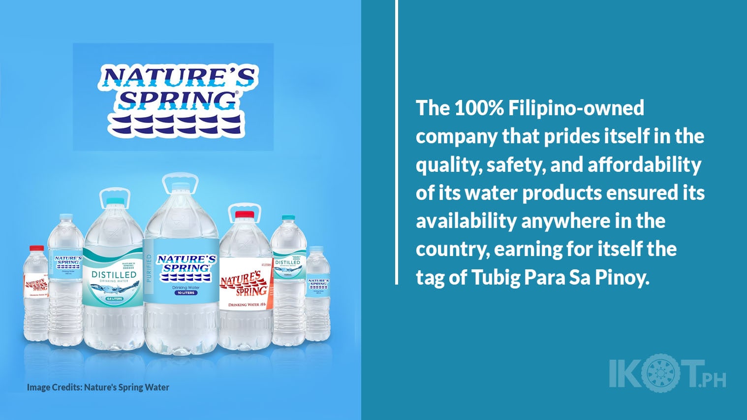 NATURE'S SPRING WATER HIGHLIGHTS AFFORDABILITY, AVAILABILITY AND ...