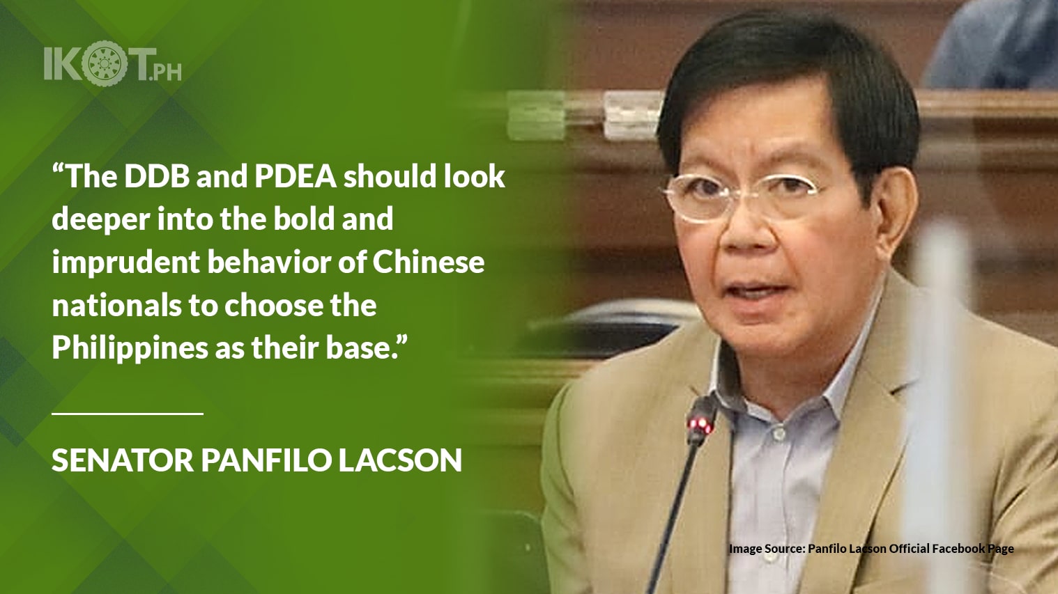 LACSON: DIG DEEPER INTO CHINESE DRUG OPERATIONS — IKOT.PH