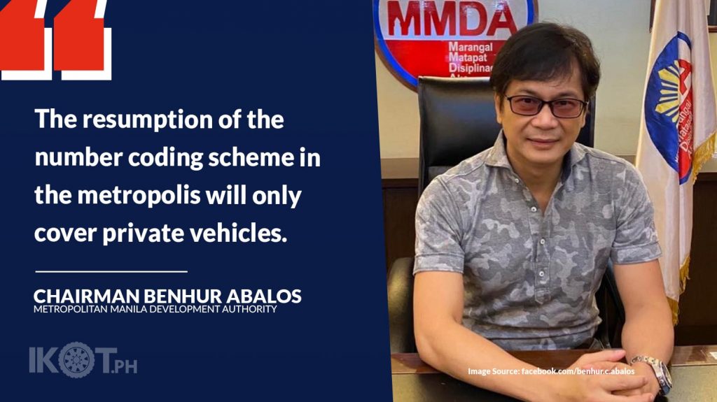 ‘NUMBER CODING’ IN METRO MANILA RESUMES – ABALOS — IKOT.PH