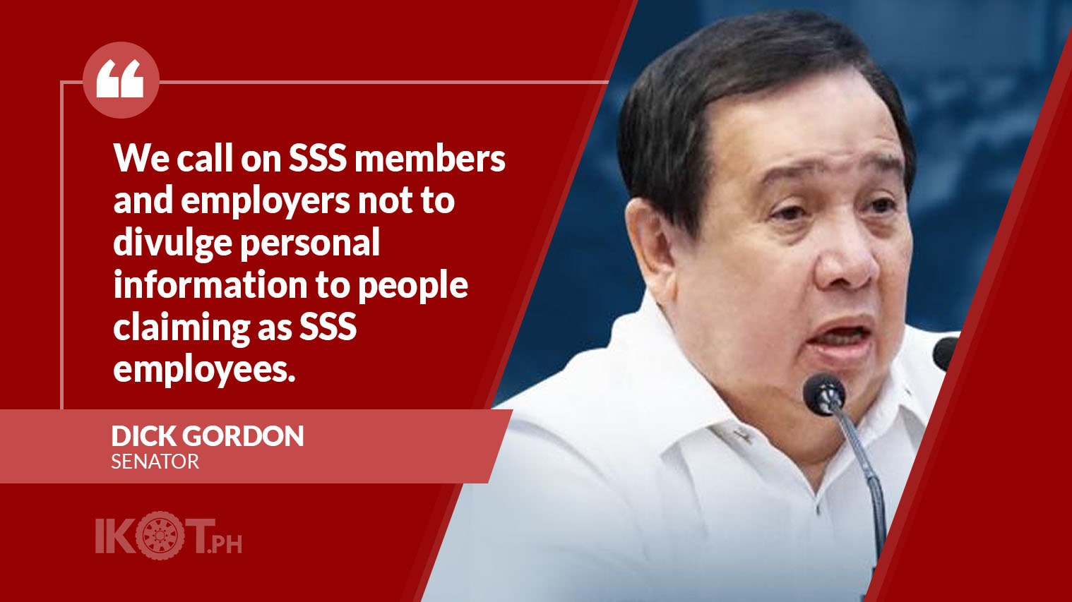 GORDON TO SSS MEMBERS: BE WARY OF ONLINE SCAMMERS — IKOT.PH