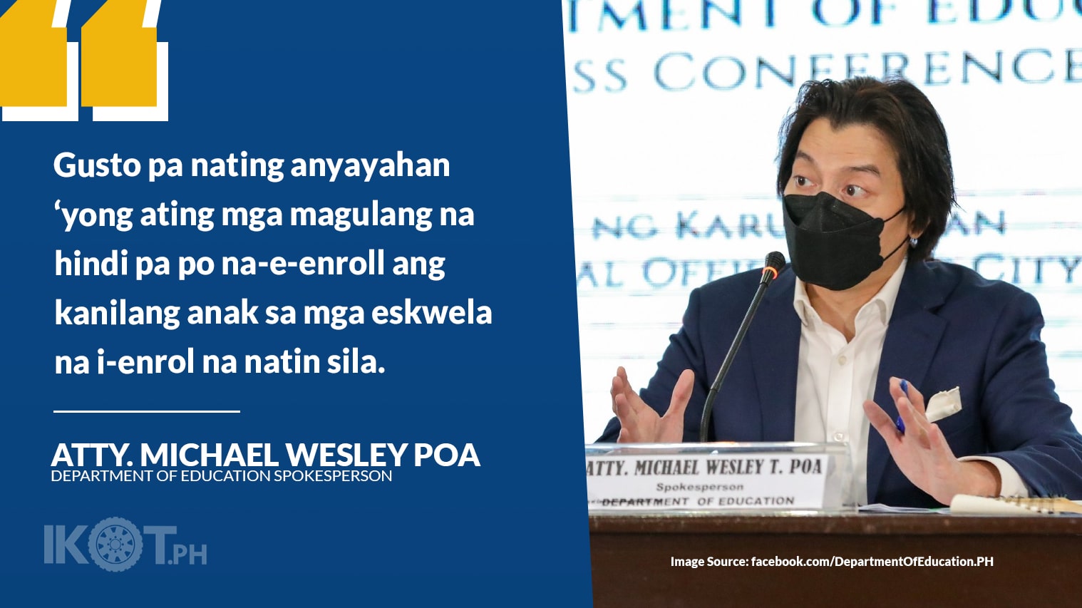 DEPED: SY 2022-2023 ENROLLMENT HITS 19 MILLION — IKOT.PH