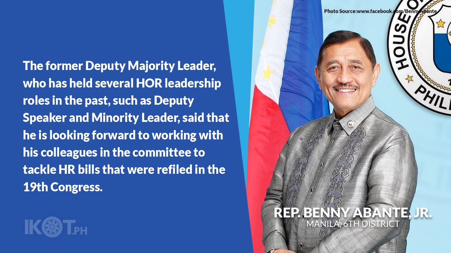 ABANTE NAMED HOUSE HUMAN RIGHTS PANEL CHAIRPERSON — IKOT.PH