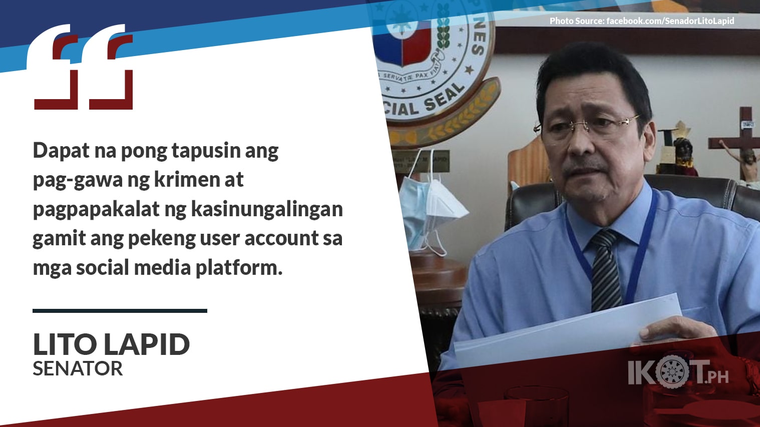 LAPID FILES BILL FOR SOCIAL MEDIA ACCOUNTABILITY — IKOT.PH