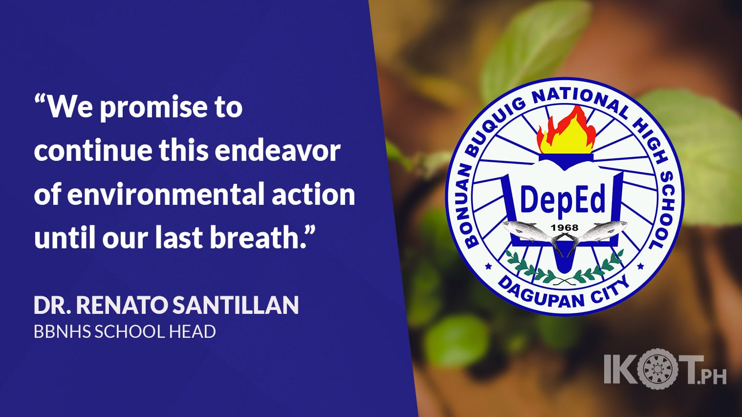 INT’L AWARD FOR DAGUPAN SCHOOL MANGROVE PROJECT — IKOT.PH