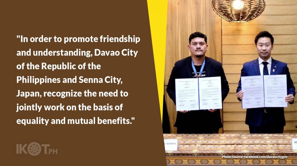 ‘SISTERHOOD’ FOR DAVAO CITY, JAPAN’S SENNAN CITY — IKOT.PH