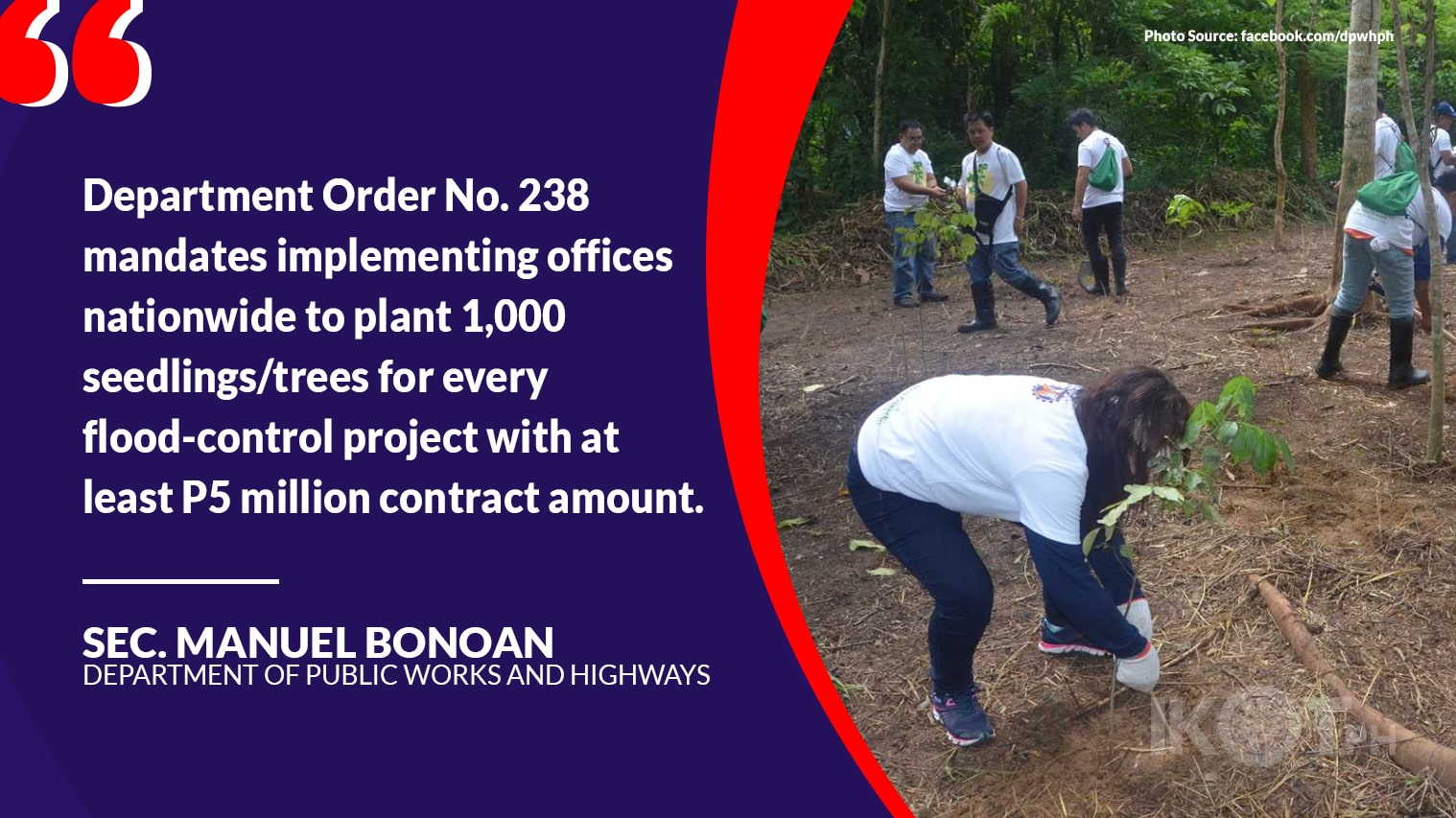 DPWH TO PLANT 1,000 TREES FOR EVERY P5-M PROJECT — IKOT.PH