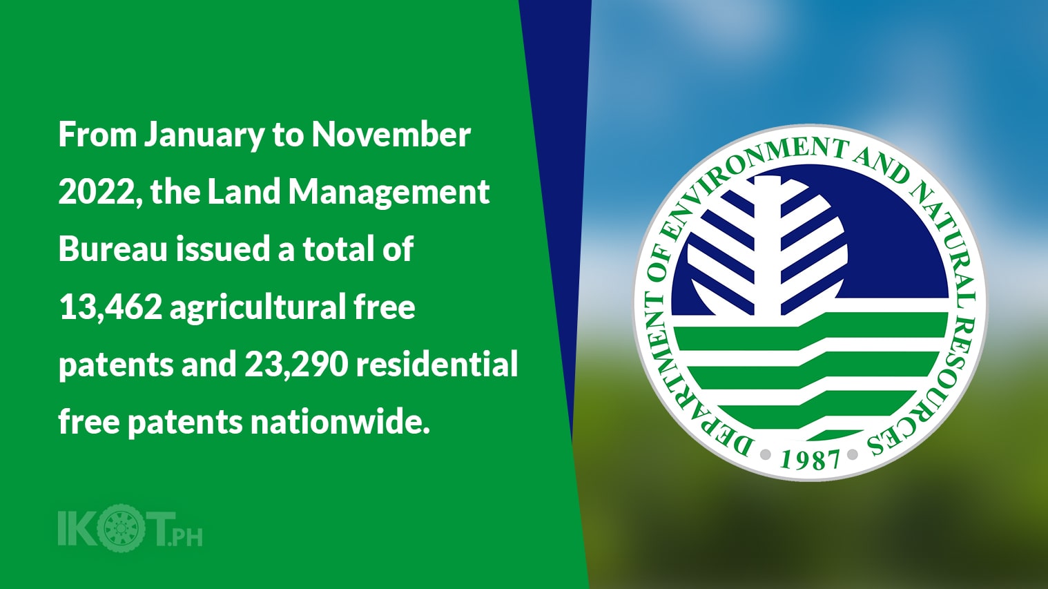 EFFICIENT LAND MANAGEMENT POLICIES IN PLACE - DENR — IKOT.PH