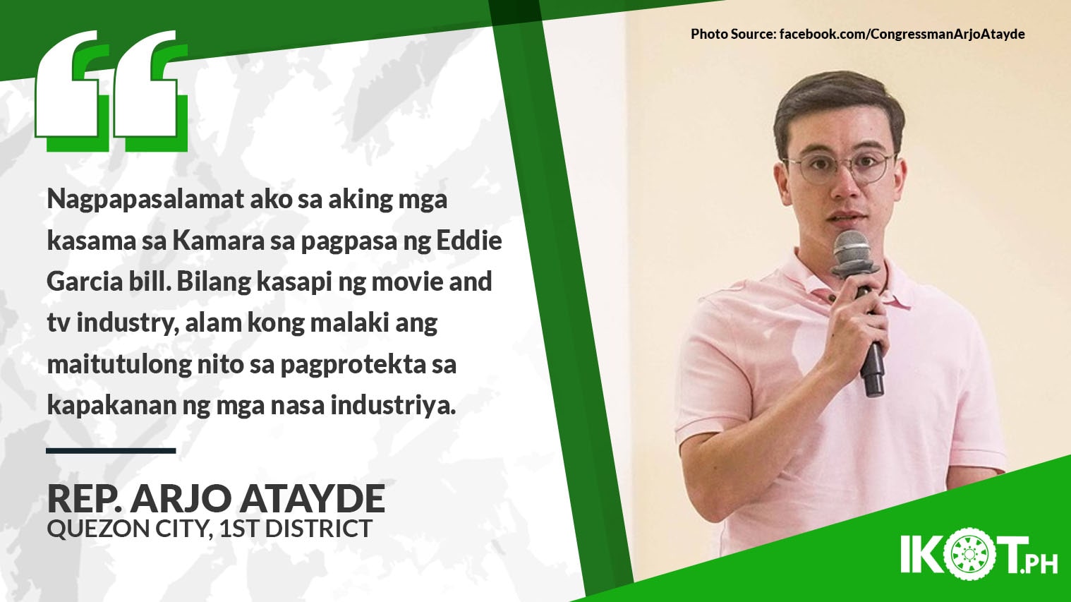 ATAYDE THANKS HOUSE FOR EDDIE GARCIA BILL PASSAGE — IKOT.PH