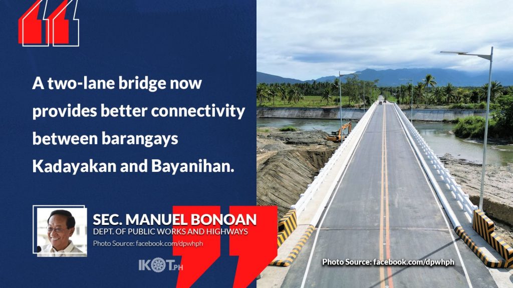 DPWH FINISHES NEW BRIDGE PROJECT IN AURORA — IKOT.PH
