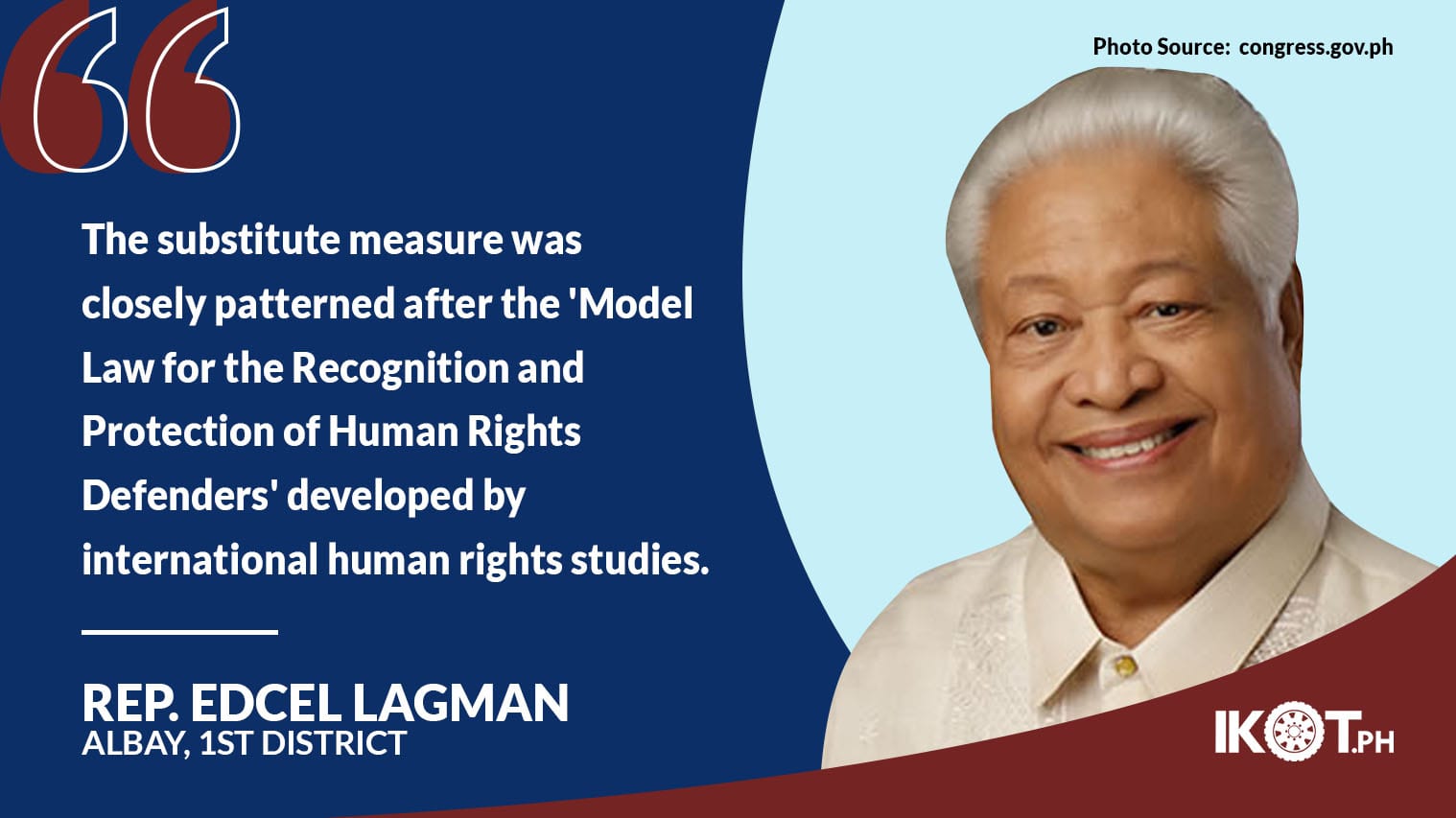 HUMAN RIGHTS DEFENDERS BILL GETS HOUSE PANEL OK — IKOT.PH