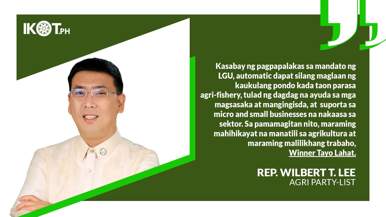 AGRI: MORE LGU SUPPORT FOR AGRI-FISHERY DEV’T — IKOT.PH