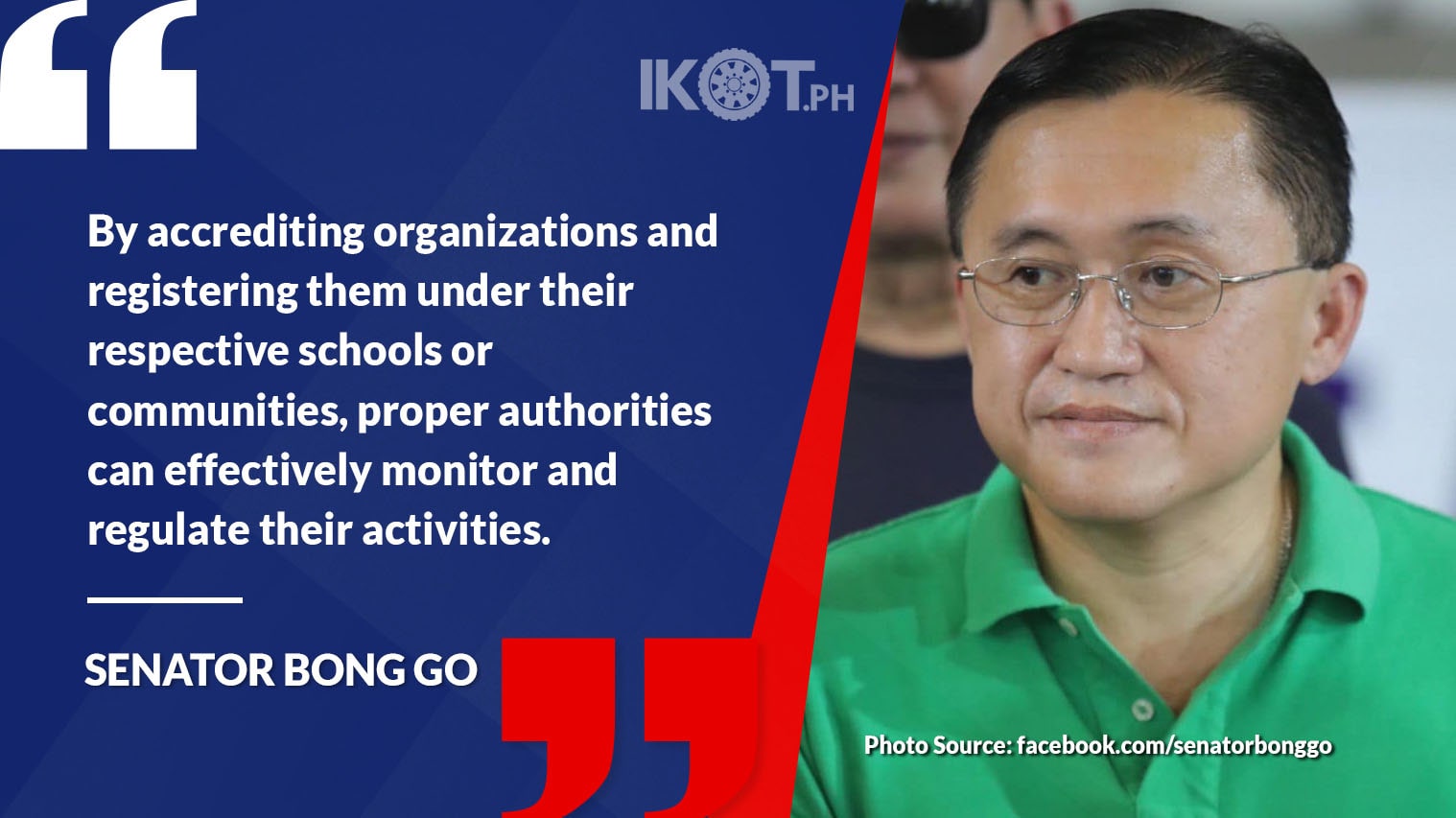 REGISTER FRATERNITIES AS SCHOOL ORGS – BONG GO — IKOT.PH