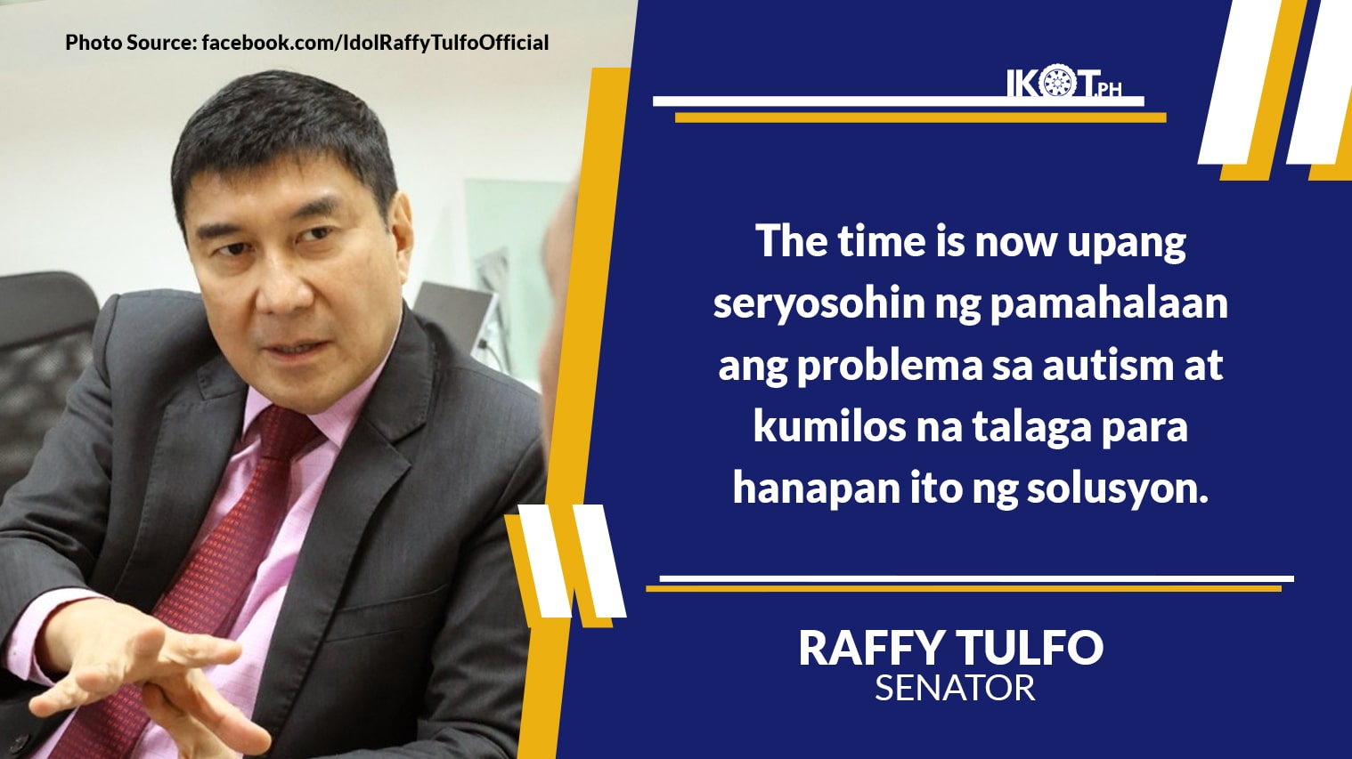 TULFO BATS FOR PASSAGE OF AUTISM SUPPORT BILL — IKOT.PH
