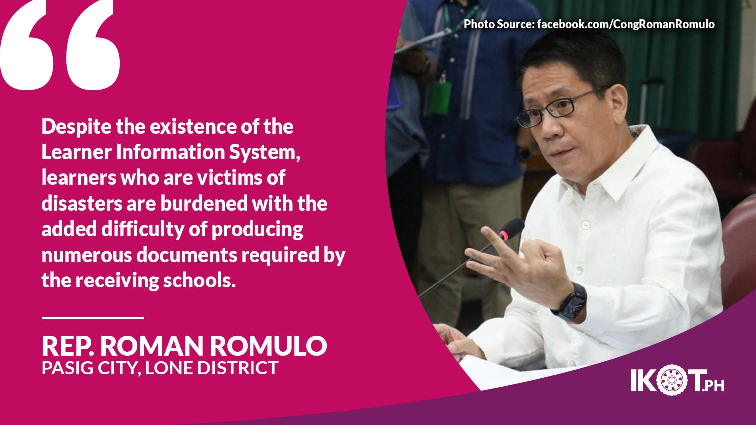 HOUSE PANEL ADOPTS LEARNER TRANSFER BILL — IKOT.PH