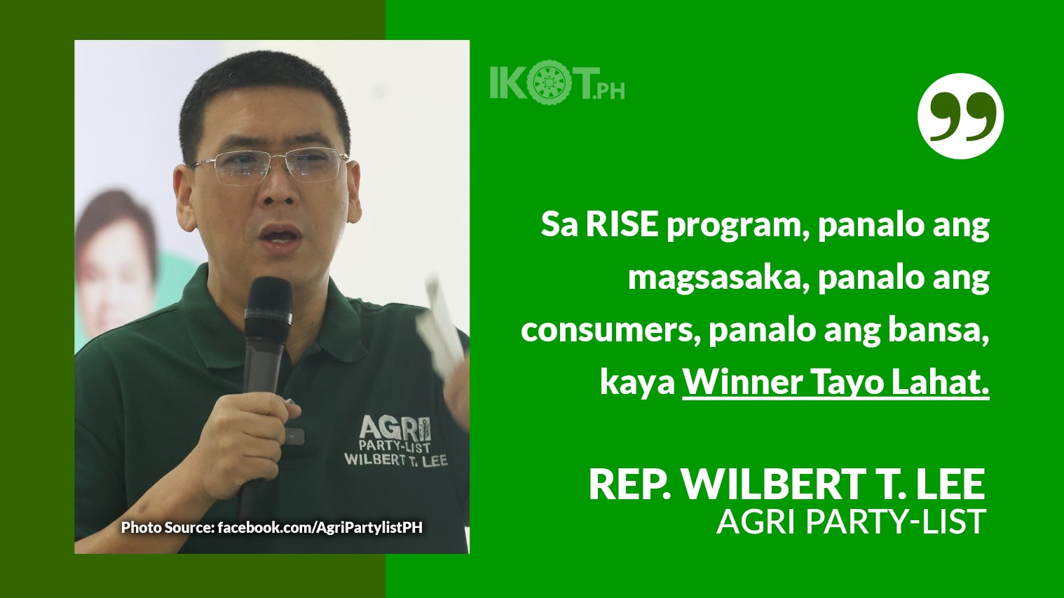 RICE AT P20 PER KILO POSSIBLE, SAYS LEE — IKOT.PH