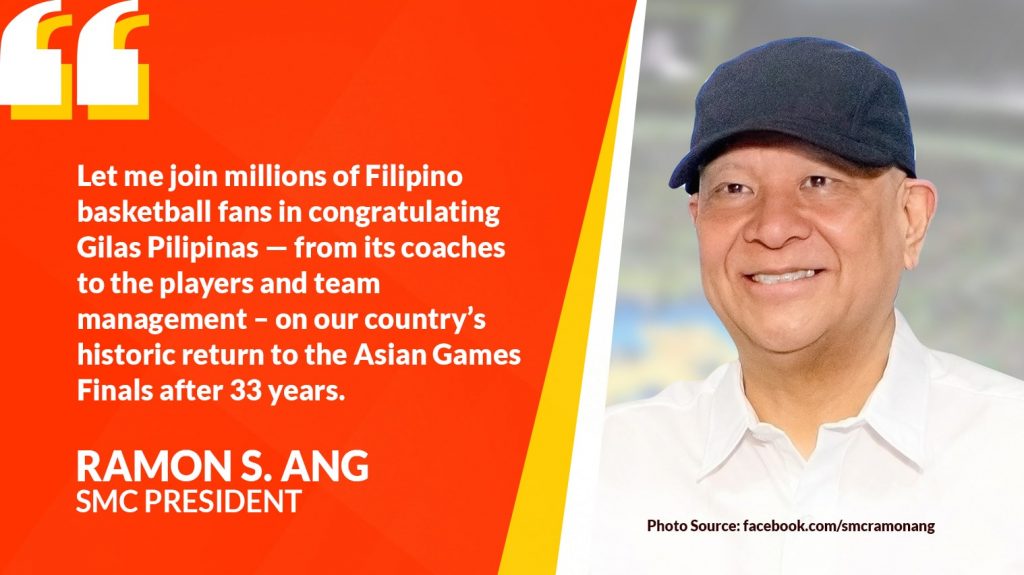 RAMON ANG HAILS GILAS' TRIUMPH AT ASIAN GAMES — IKOT.PH