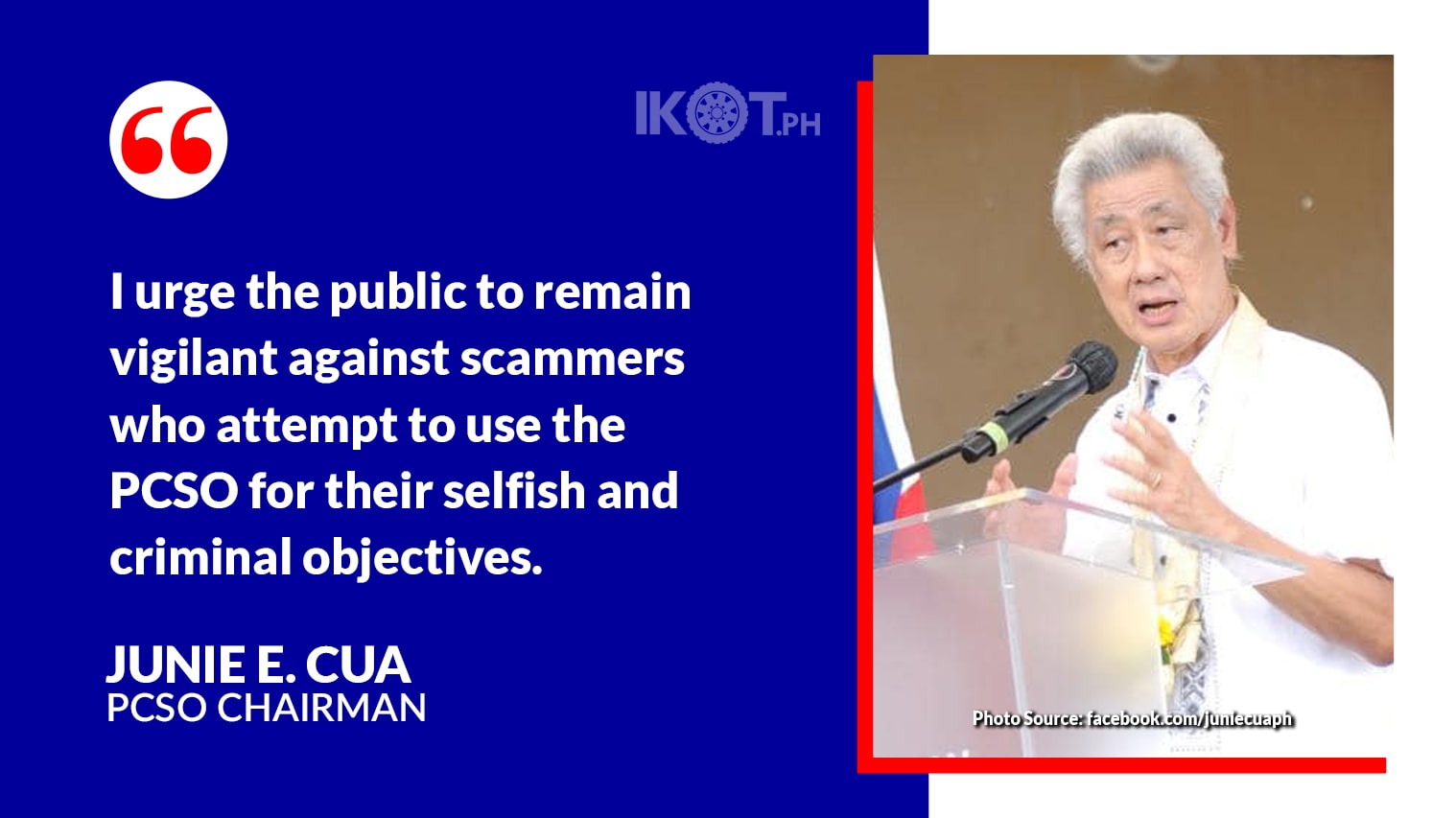 PCSO WARNS AGAINST SCAMMERS — IKOT.PH