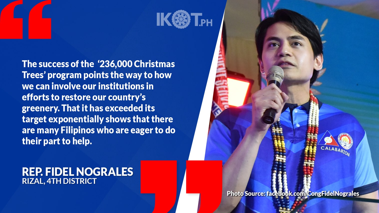 NOGRALES HAILS DEPED TREE-PLANTING PROGRAM — IKOT.PH