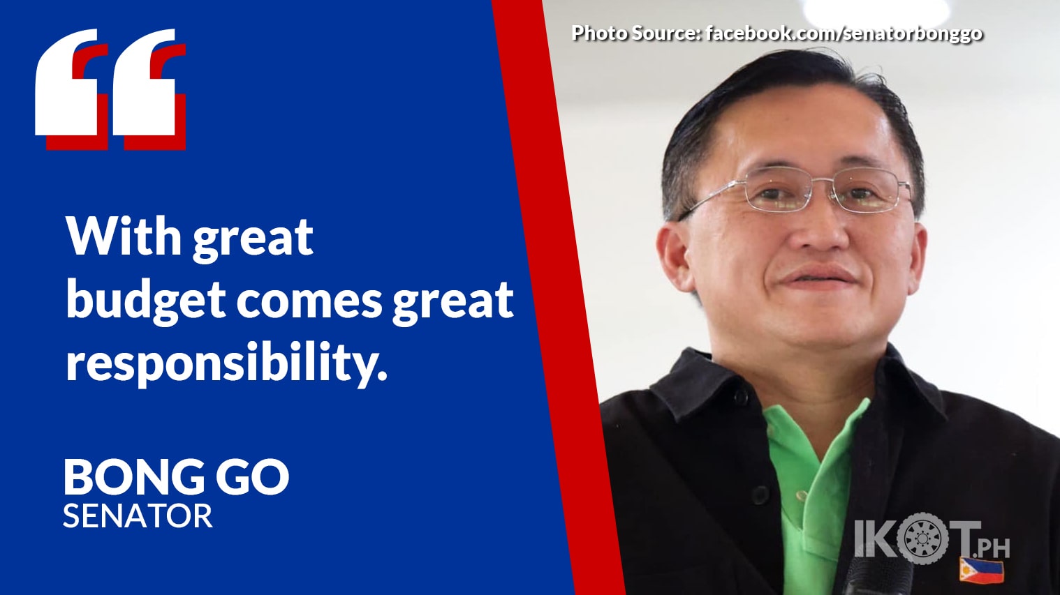 BONG GO LAUDS HIKE IN DOH BUDGET — IKOT.PH