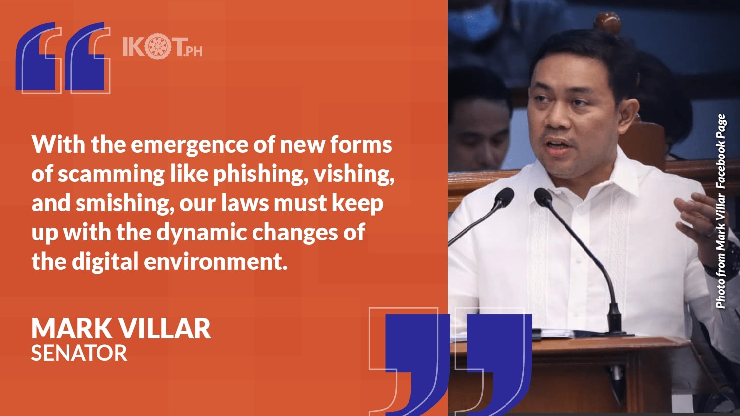 MARK VILLAR DEFENDS ONLINE ANTI-SCAMMING BILL — IKOT.PH