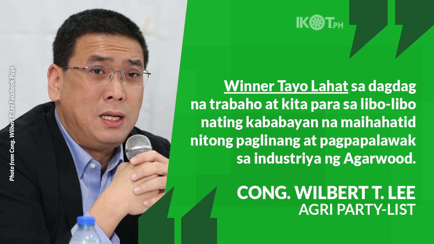 LEE BATS FOR EXPANDED PH AGARWOOD INDUSTRY — IKOT.PH