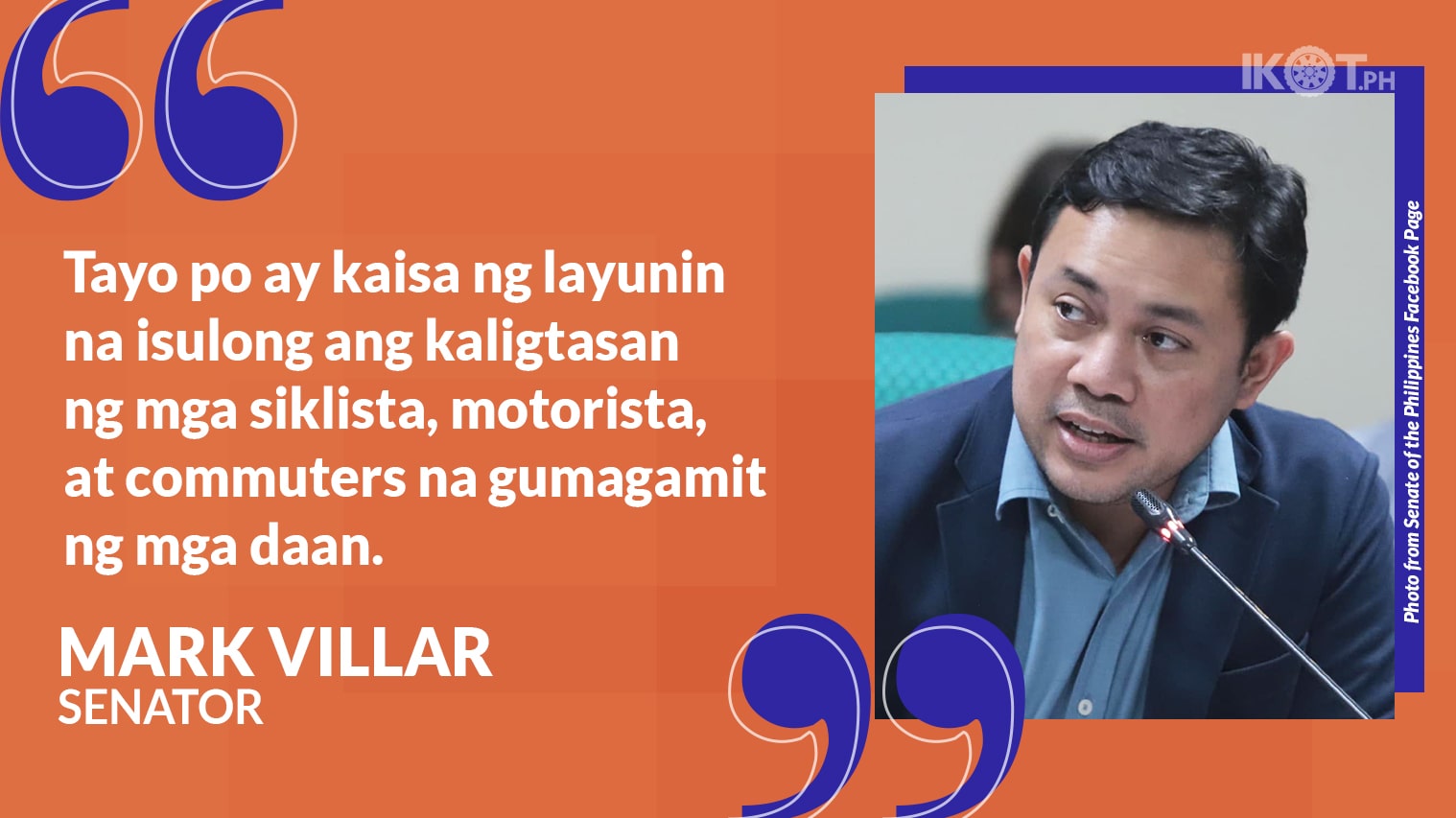 MARK VILLAR STRESSES NEED FOR ROAD SAFETY — IKOT.PH