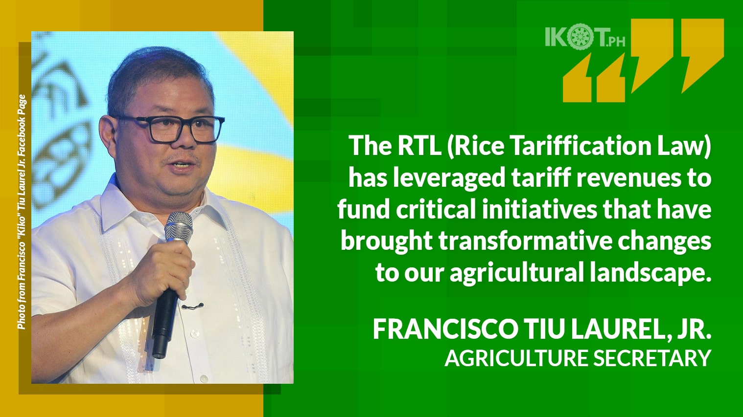 TIU LAUREL WANTS RCEF EXTENDED UNTIL 2030 — IKOT.PH