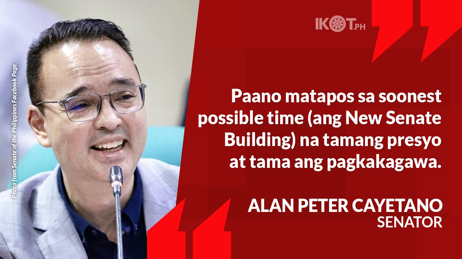 CAYETANO TO DPWH: SET NEW SENATE BUILDING COST — IKOT.PH