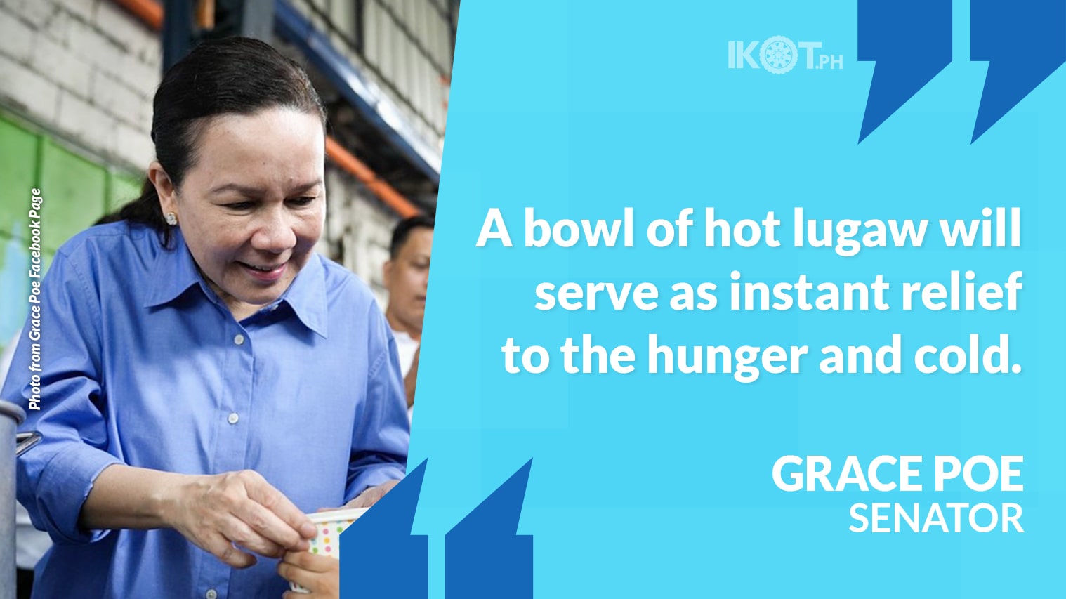 POE SETS UP SOUP KITCHEN FOR CARINA FLOOD VICTIMS — IKOT.PH