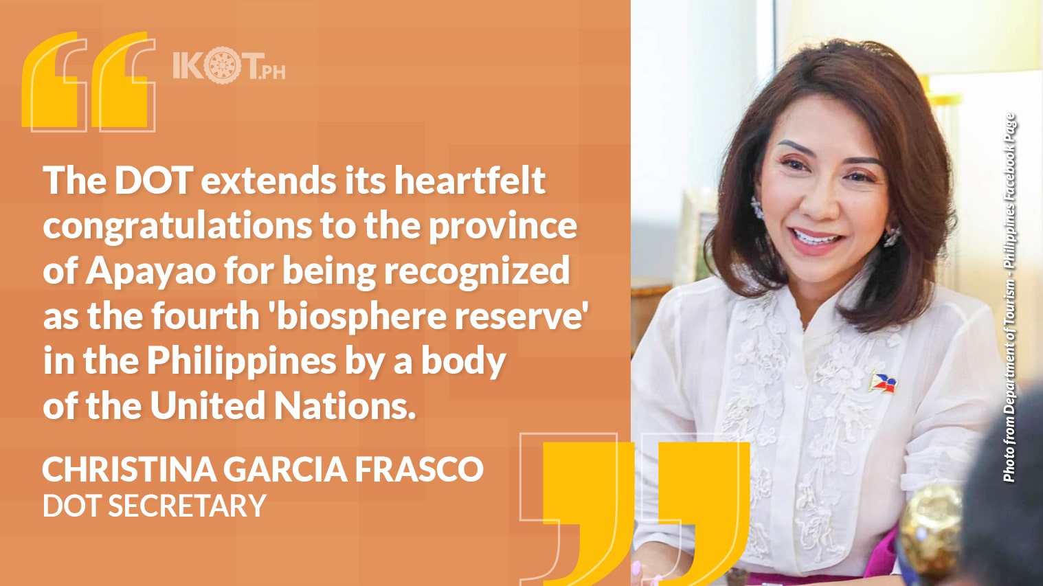 DOT LAUDS APAYAO FOR UNESCO BIOSPHERE RESERVE SPOT — IKOT.PH DOT LAUDS APAYAO FOR UNESCO BIOSPHERE RESERVE SPOT — IKOT.PH