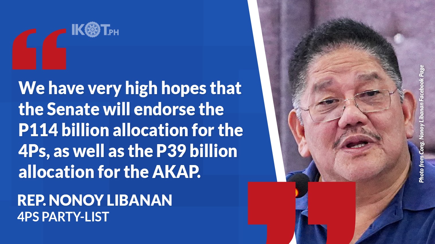 LIBANAN TO SENATORS: BACK BIGGER ‘AYUDA’ FUNDING — IKOT.PH
