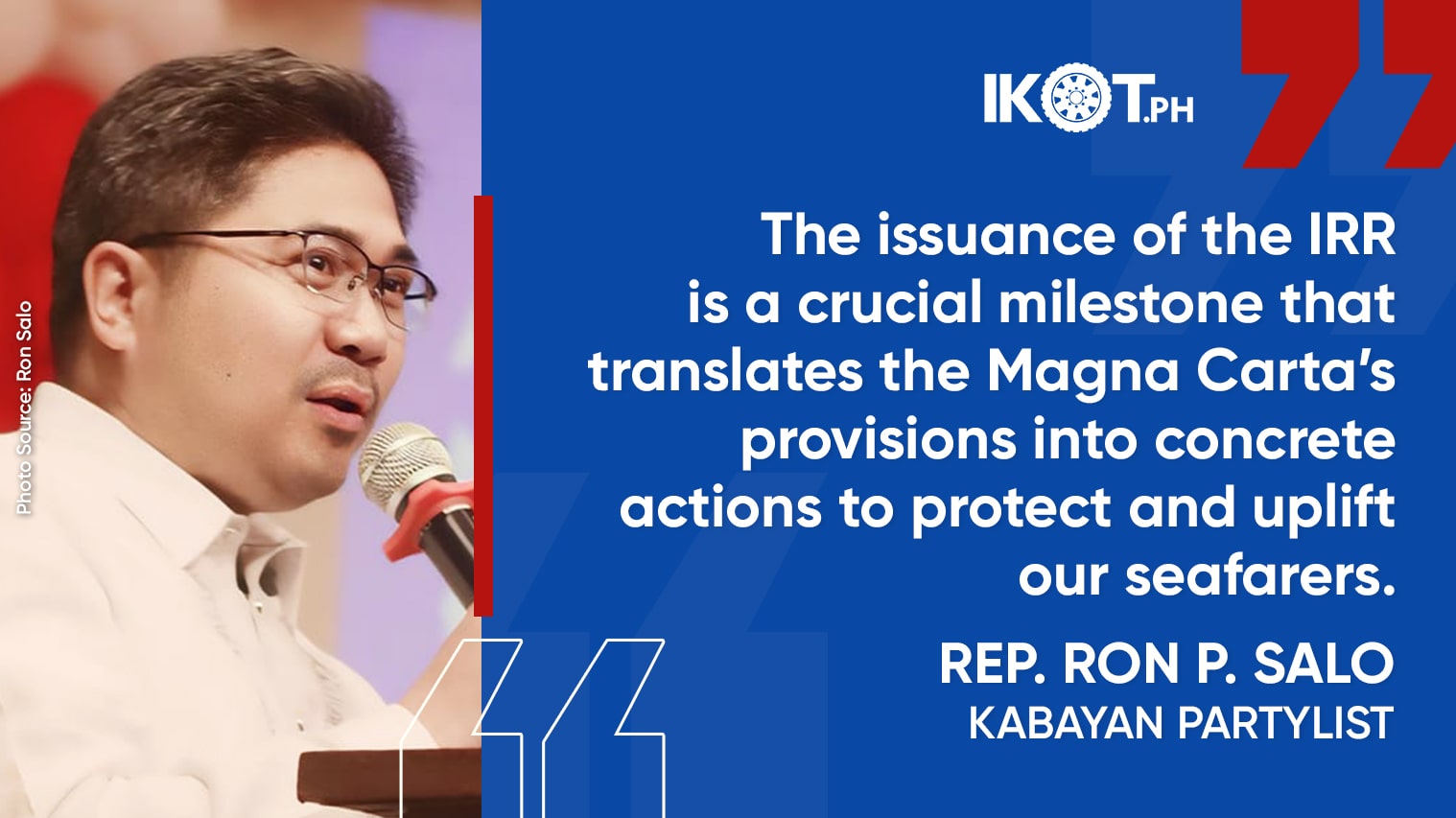 SALO LAUDS MAGNA CARTA OF FILIPINO SEAFARERS IRR — IKOT.PH