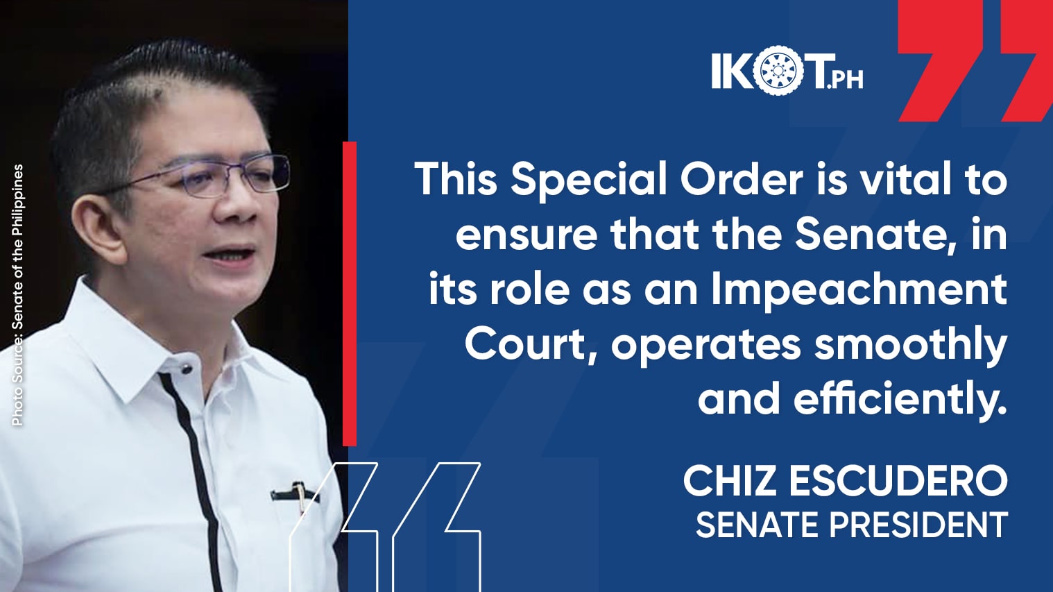 SENATE FORMS IMPEACHMENT TRIAL ADMIN SUPPORT GROUP — IKOT.PH