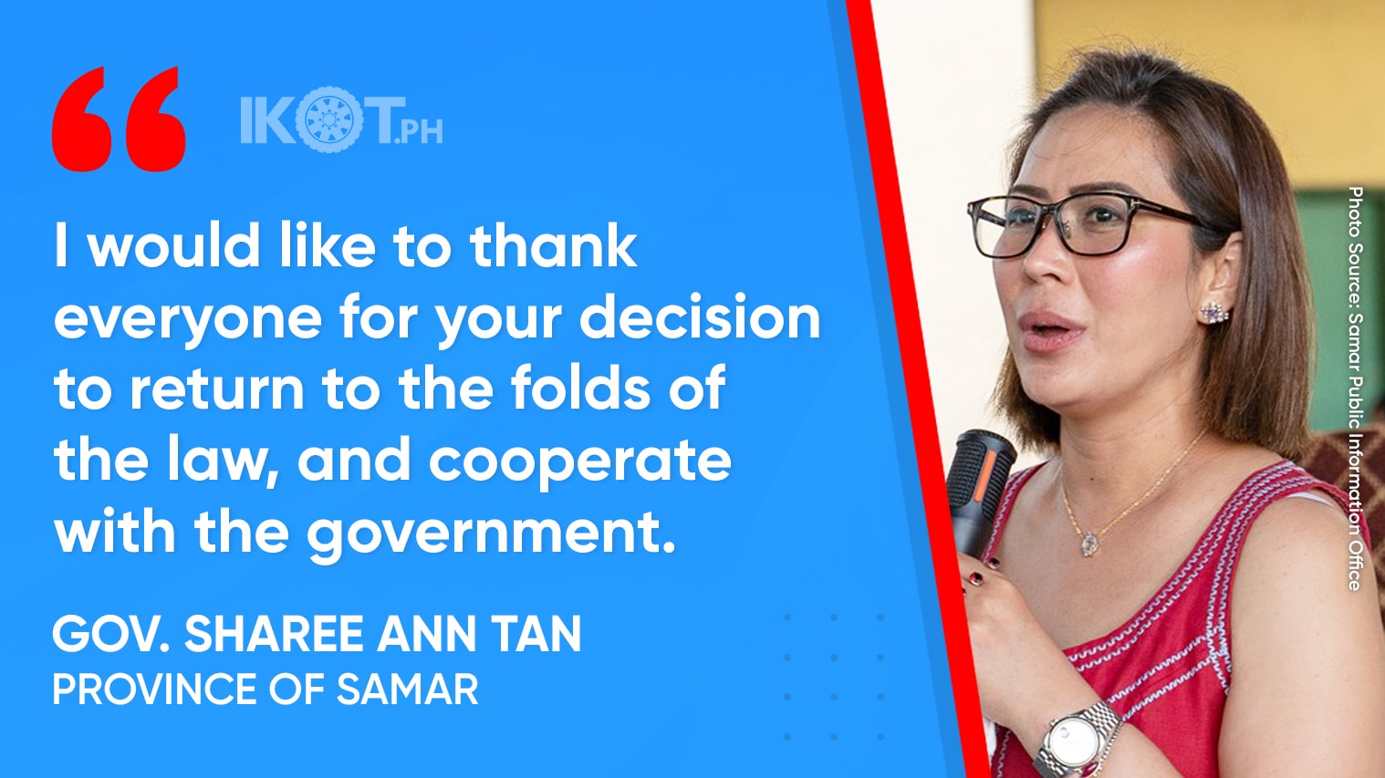 TAN GIVES SAMAR EX-REBELS P3.4M IN ASSISTANCE — IKOT.PH